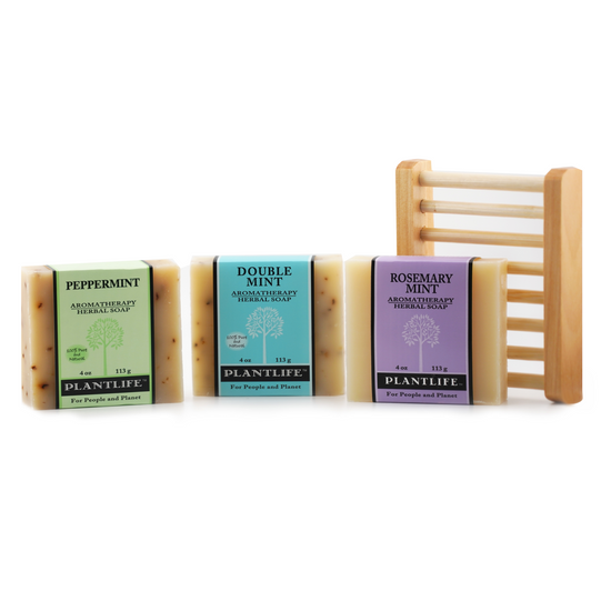 Starter Soap Bundle – Natural Soaps with Wooden Dish | Plantlife